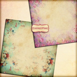 Floral Digital Paper, Scrapbook Paper 12x12 Inch Premade Pages ...