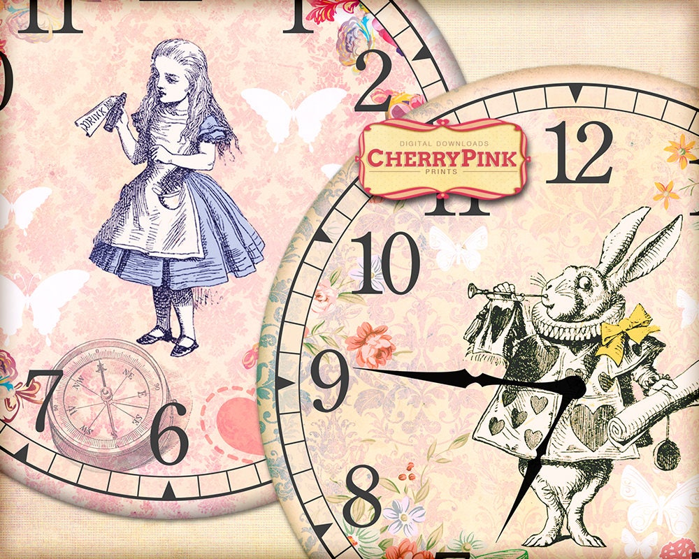 Alice in Wonderland Clock Printable Party Decor Diy Paper | Etsy Australia