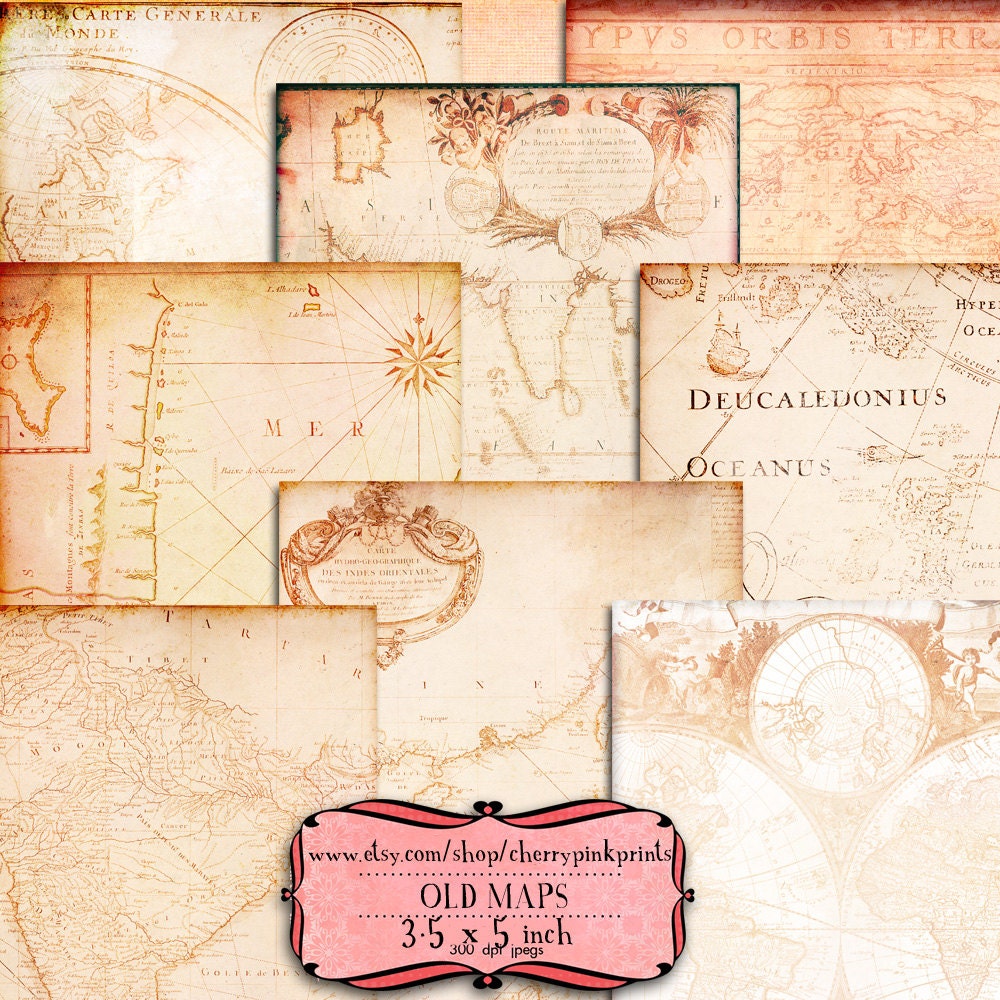 Journey Journal pages printable VINTAGE MAP 8x11 inch sheets | Etsy