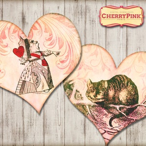 Alice in Wonderland Decoration Hearts, Valentine Day Decor, Queen of ...