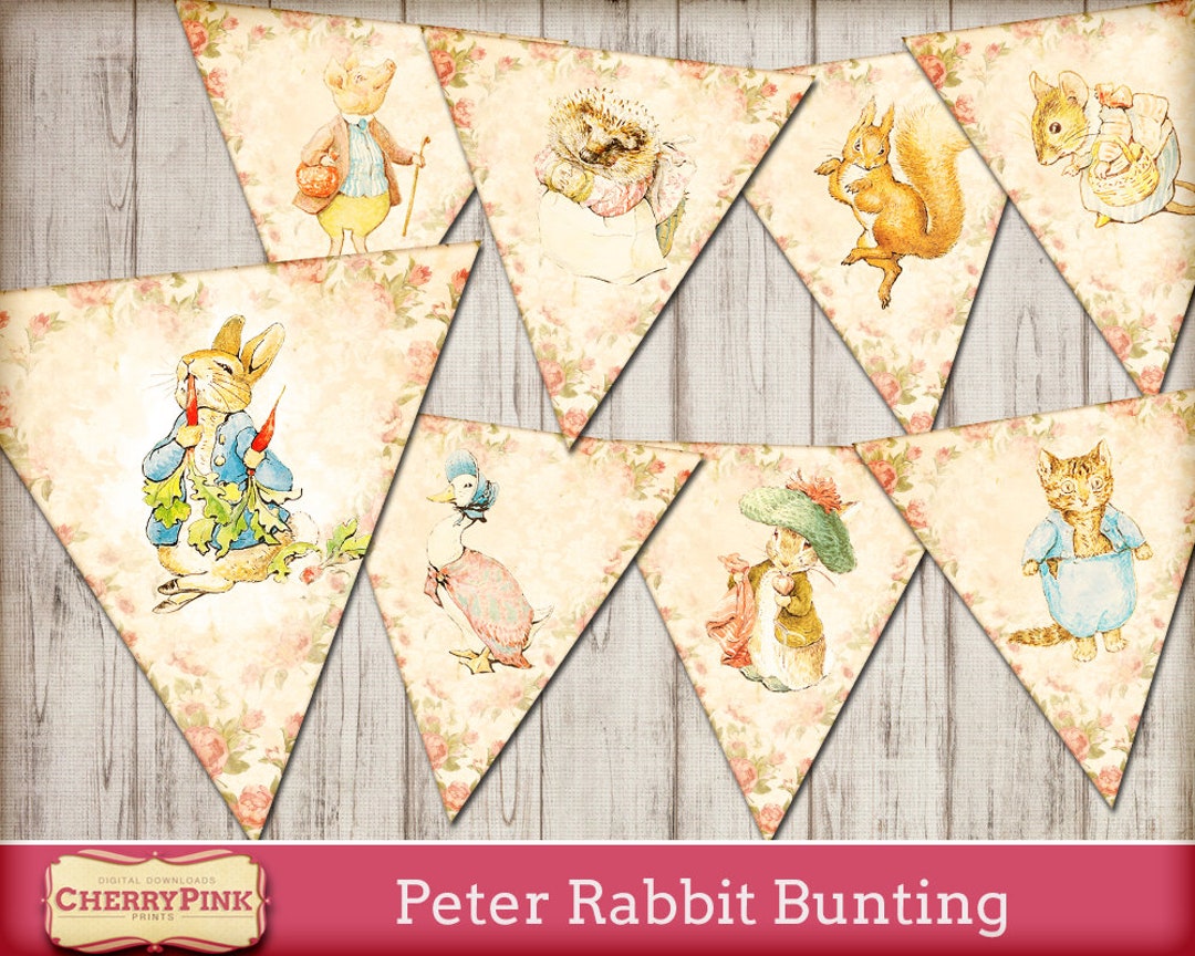Peter Rabbit Bunting Party Decorations Garland Flags - Etsy