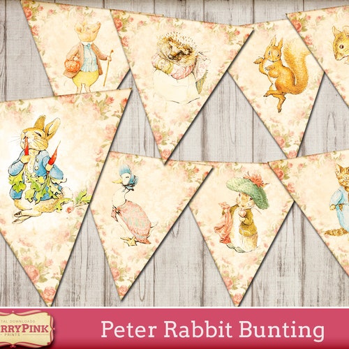 Peter Rabbit Bunting Garland - 3 Meter Party Decoration With Classic ...