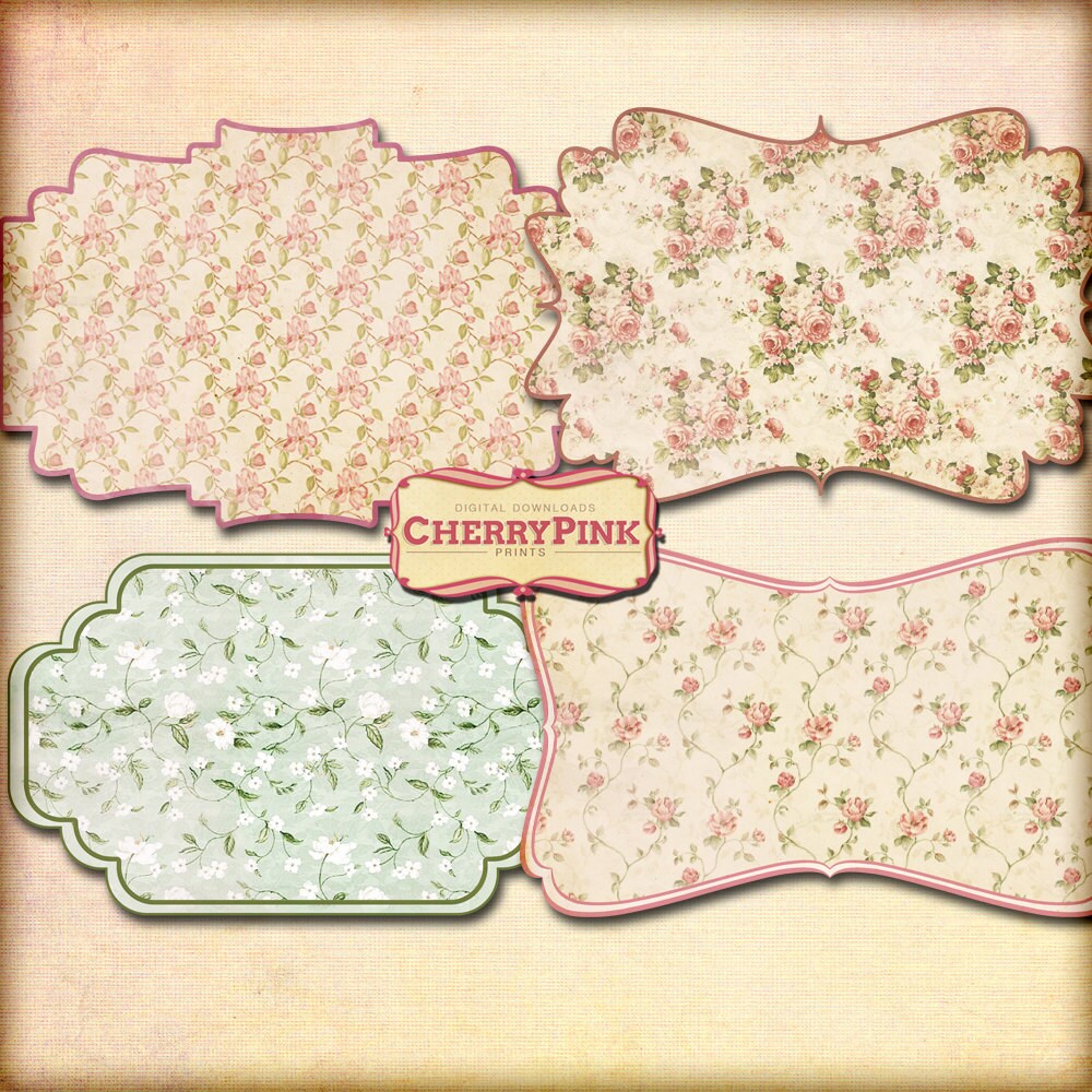 Digital Labels Floral Clip Art Frames PNG Files Digital - Etsy