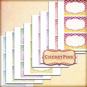 Chevron Tags - Favor Tag - Printable - Digital - Price Tag - Instant ...