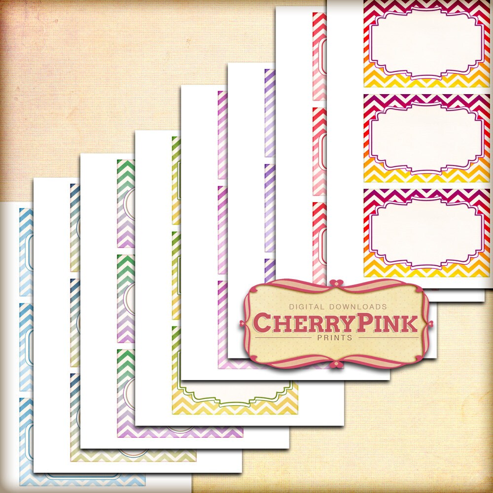 Chevron Tags Favor Tag Printable Digital Price Tag - Etsy