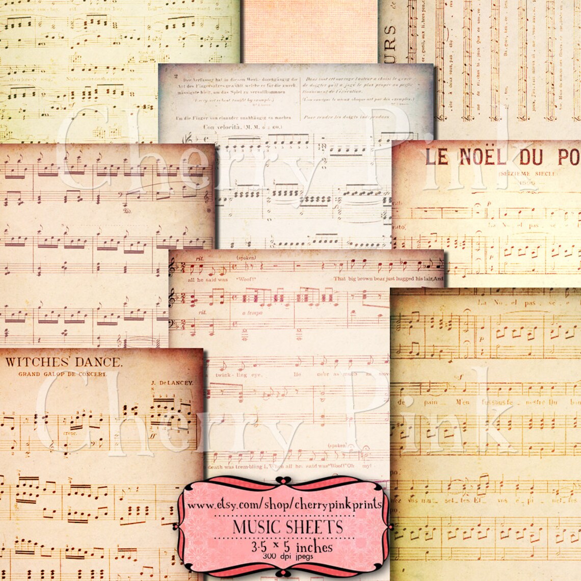 SHEET MUSIC Digital Collage Sheet Musical Scrapbook Paper - Etsy