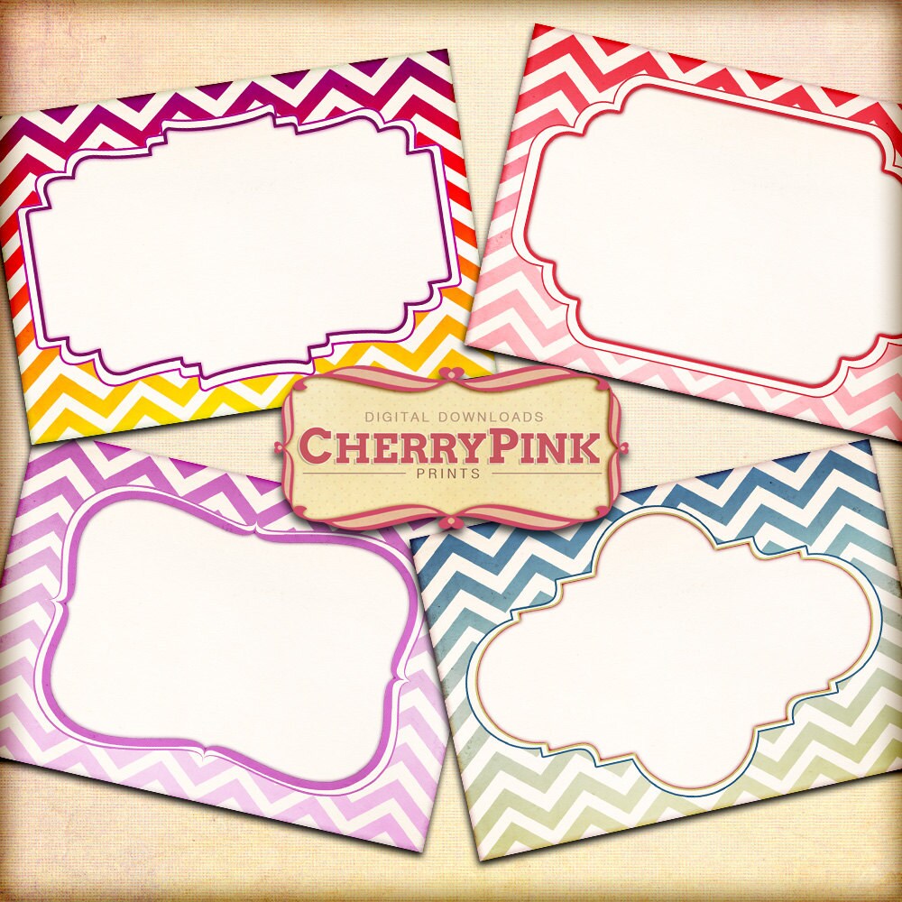 Chevron Tags Favor Tag Printable Digital Price Tag - Etsy