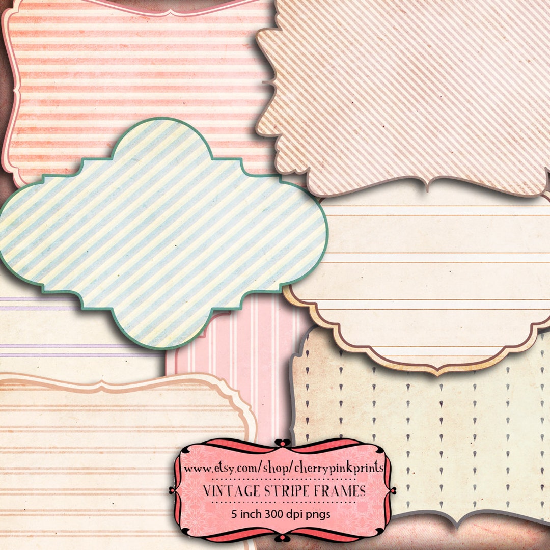 Digital Frames, Stripe Png Clipart Scrapbook Frame Clip Art, Png Files ...