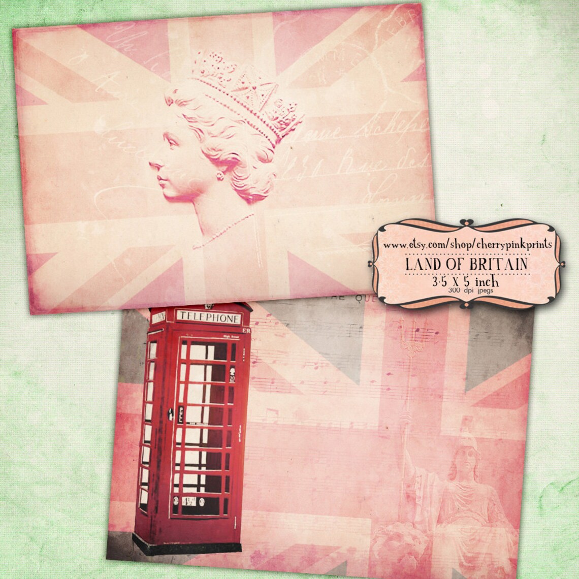 British Digital Collage Sheet Tea Party Decorations Vintage - Etsy