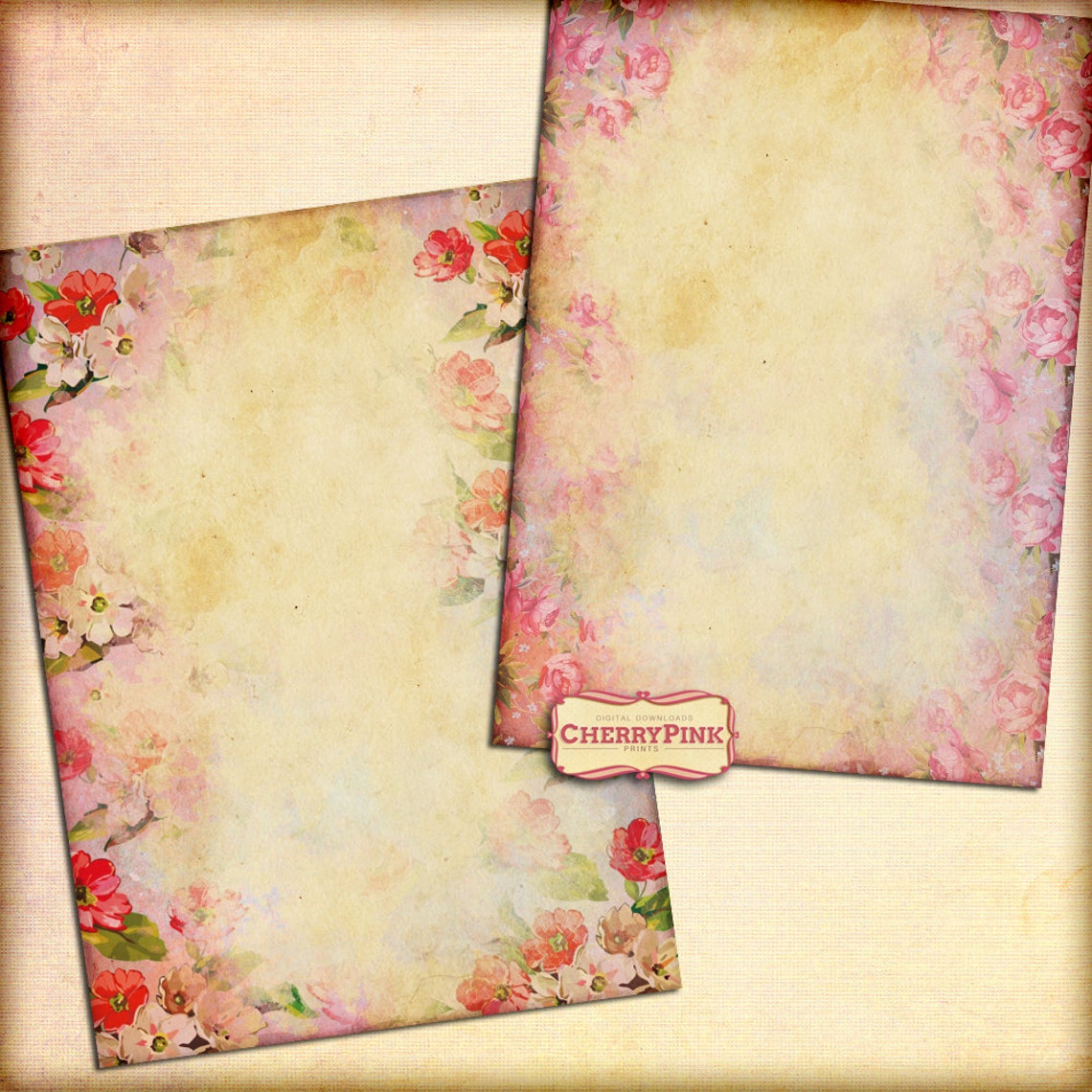 Floral Journal Pages Printable Collage Sheet SHABBY FLOWERS | Etsy