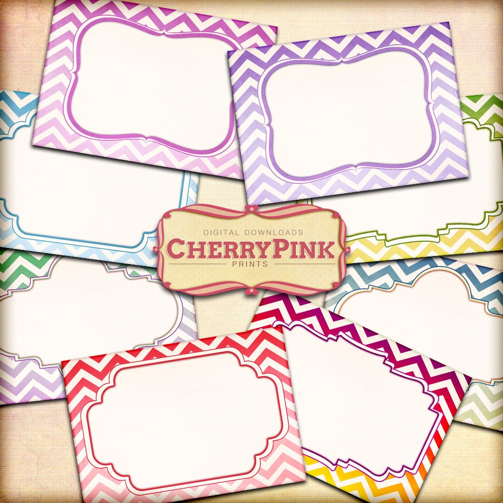 Chevron Tags Favor Tag Printable Digital Price Tag - Etsy