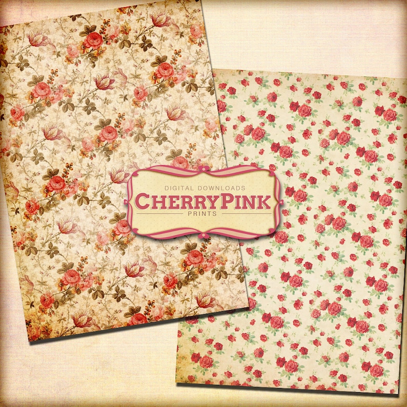 10 Floral Digital Paper Pack Printable Papercraft Designs for - Etsy