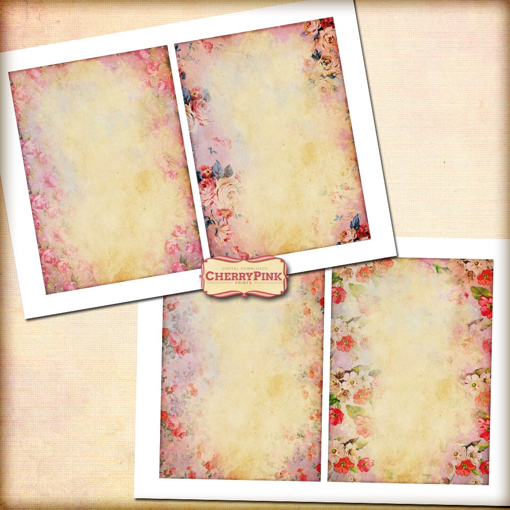 Floral Journal Pages Printable Collage Sheet SHABBY FLOWERS | Etsy