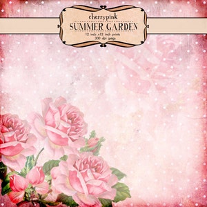 Floral Digital Paper Scrapbook Premade Pages 12x12 Inch Digital Paper ...