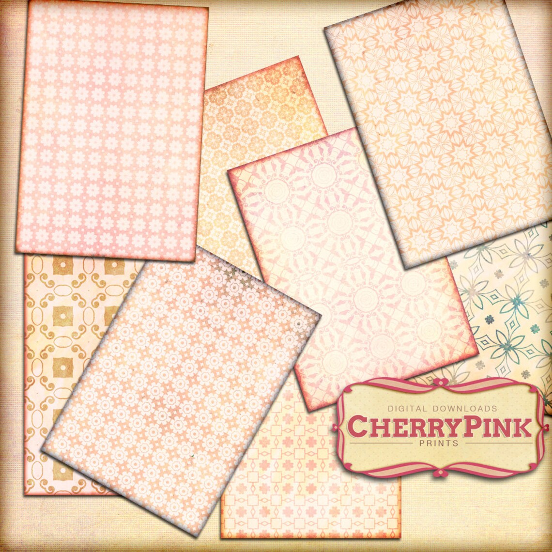 SHABBY CHIC Papercraft Collage Sheet Journal Page Patterned - Etsy