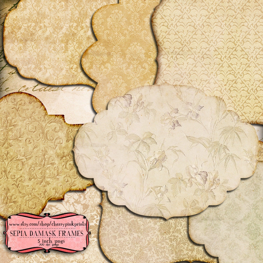 Sepia Digital Frame PNG File, Clip Art Frame Great for Digital ...
