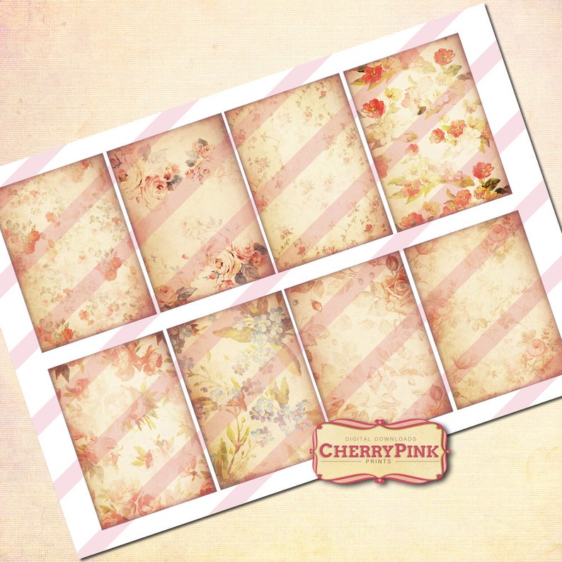 VINTAGE FLORAL Scrapbooking Paper Supply Printable Collage - Etsy