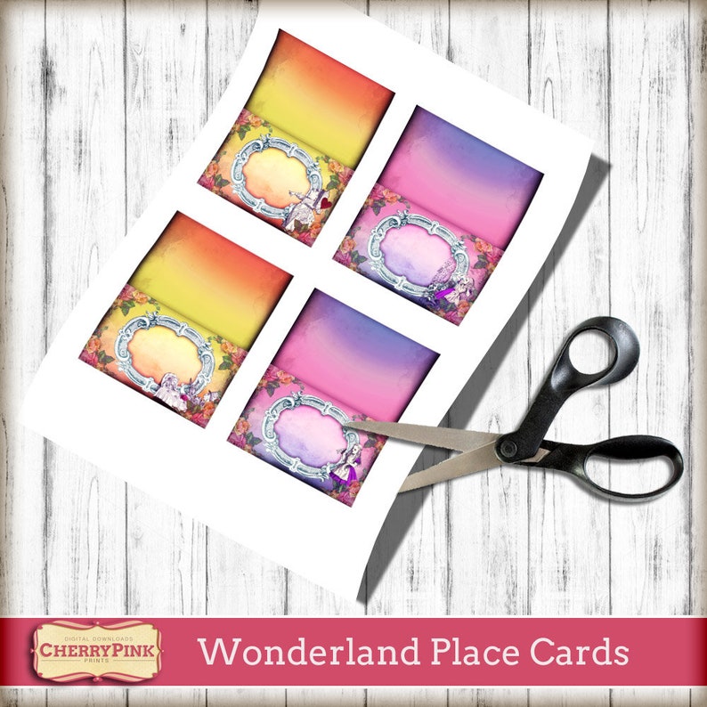 Alice in Wonderland Place Cards Name Card Tent Cards Tea - Etsy