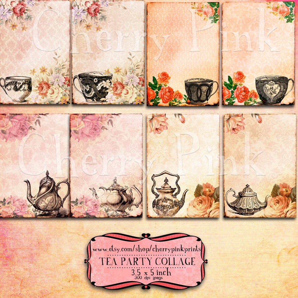 Vintage Tea Party Printable Tea Party Decoration and Clip - Etsy