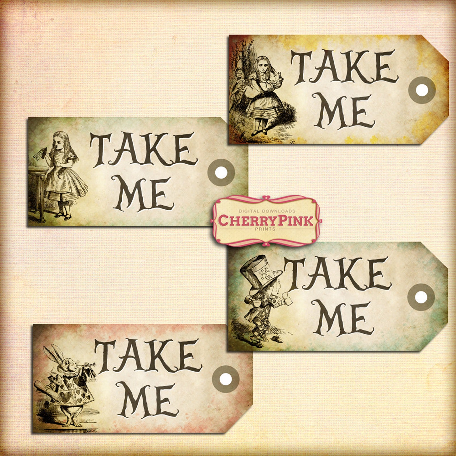 Alice in Wonderland Tags Take Me Tags Alice Party - Etsy