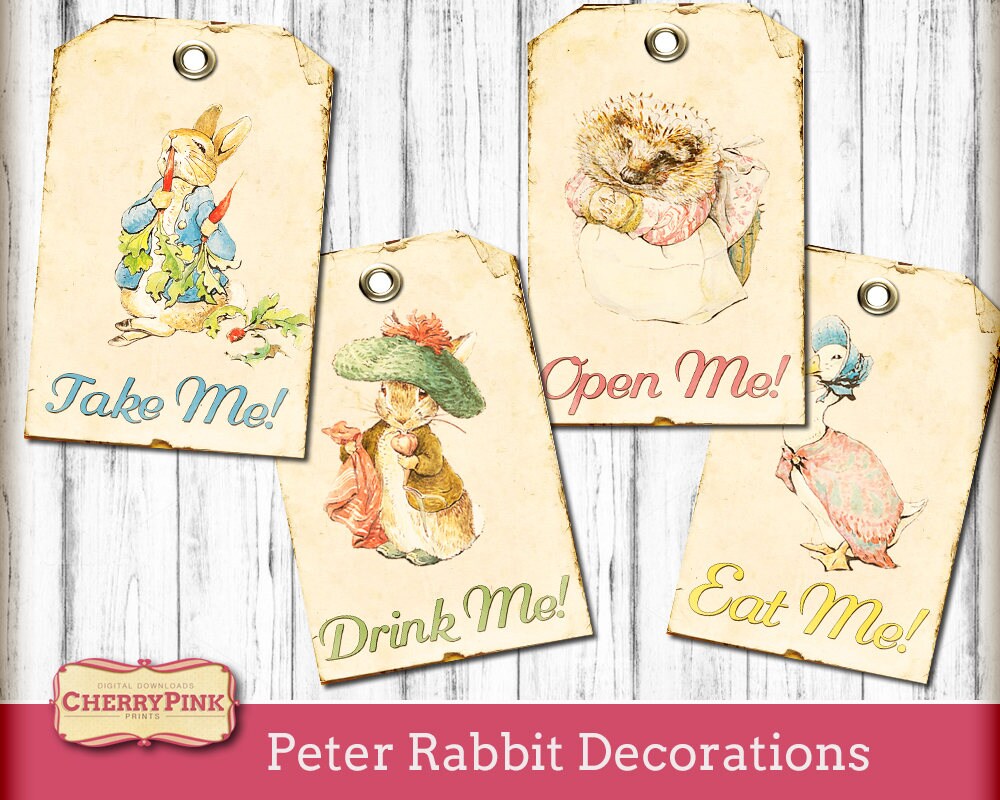 Peter Rabbit Tags printable decorations DIY gift tags | Etsy
