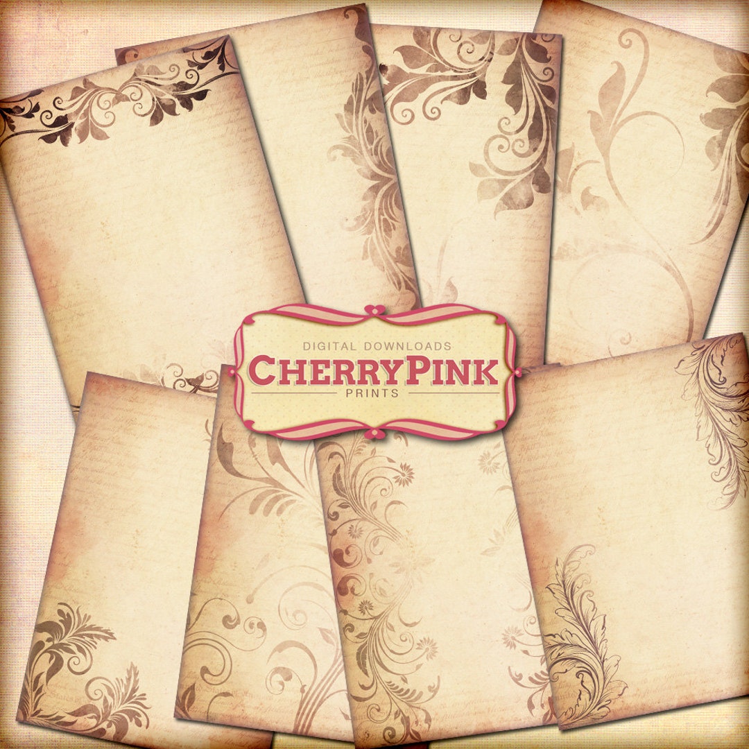 Journal Pages, Vintage Old Paper Printable Digital Collage Sheet ...