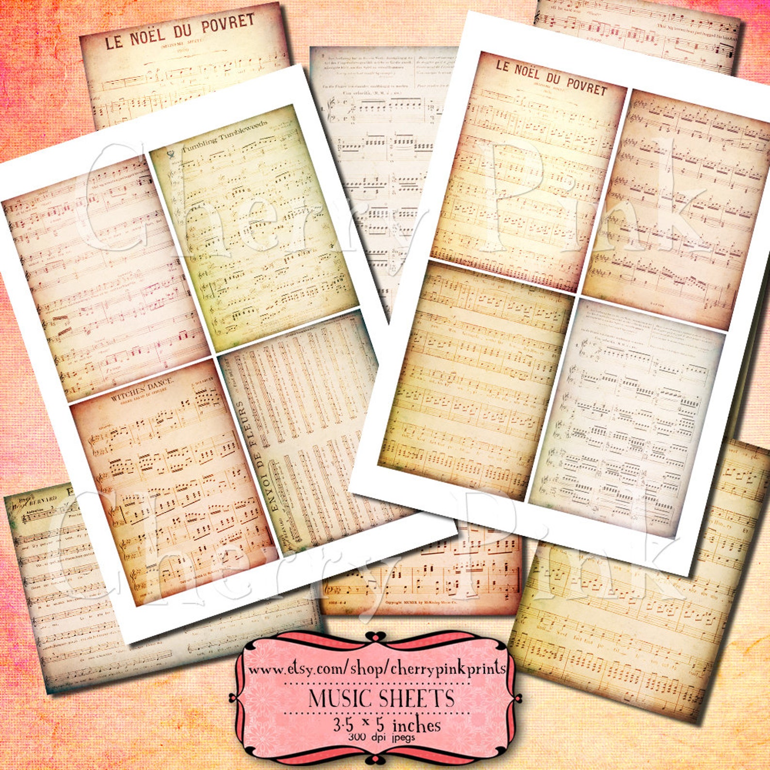 SHEET MUSIC Digital Collage Sheet Musical Scrapbook Paper - Etsy