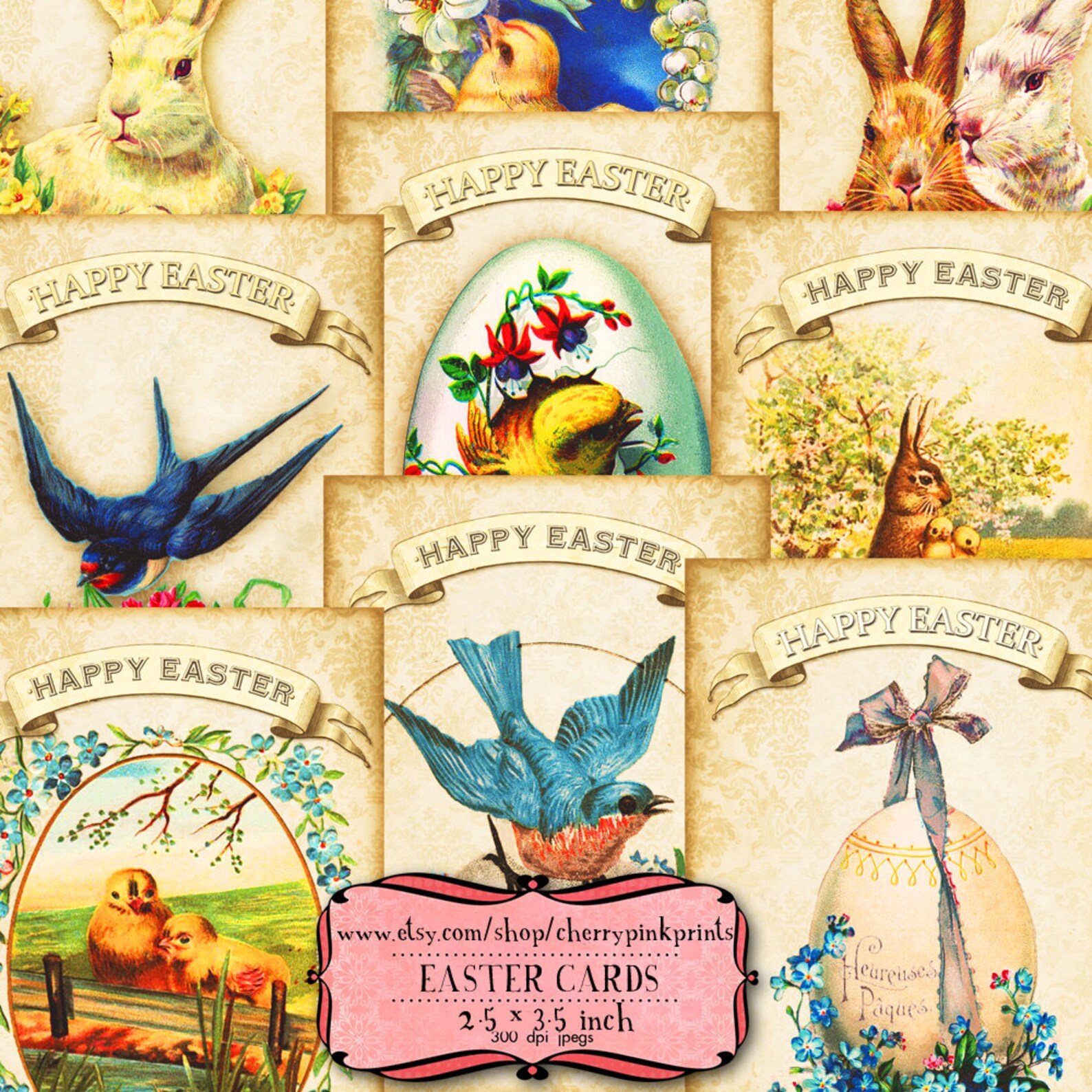 Easter Clipart Collage Sheet, Easter Decoration, Printable Digital ...