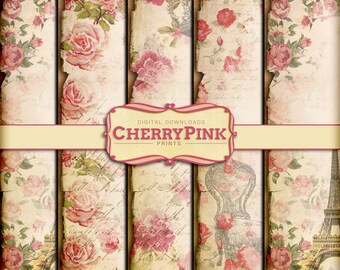 Floral Digital Paper Scrapbook Paper 12x12 Inch Premade Pages | Etsy