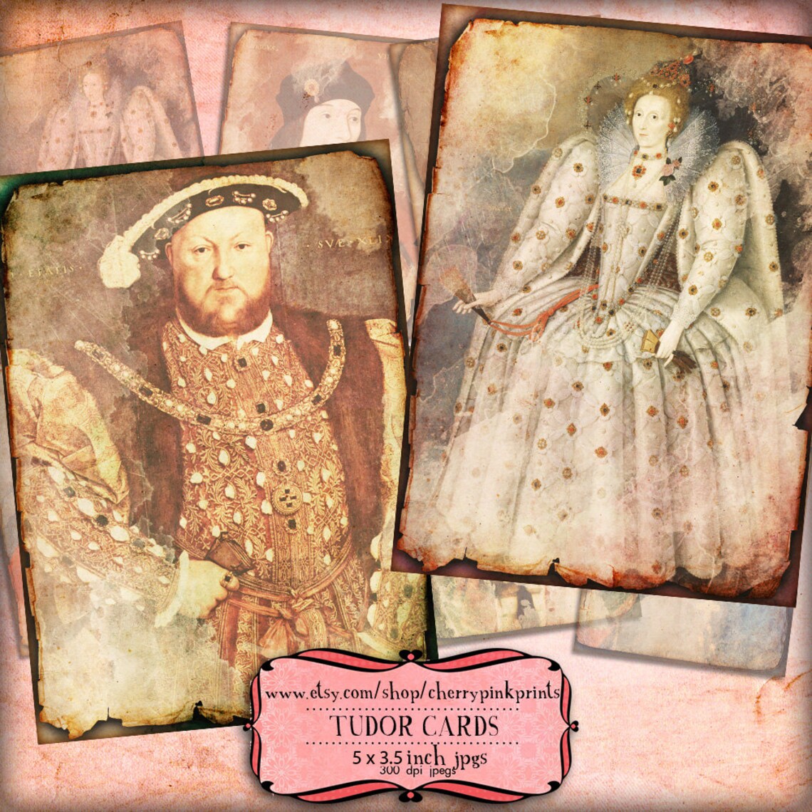 ROYAL Collage Sheet Digital Background 8 Designs Scrapbook - Etsy