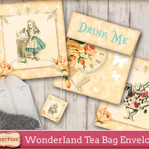 Printable Alice in Wonderland Vintage Tea Bags Envelopes - Etsy