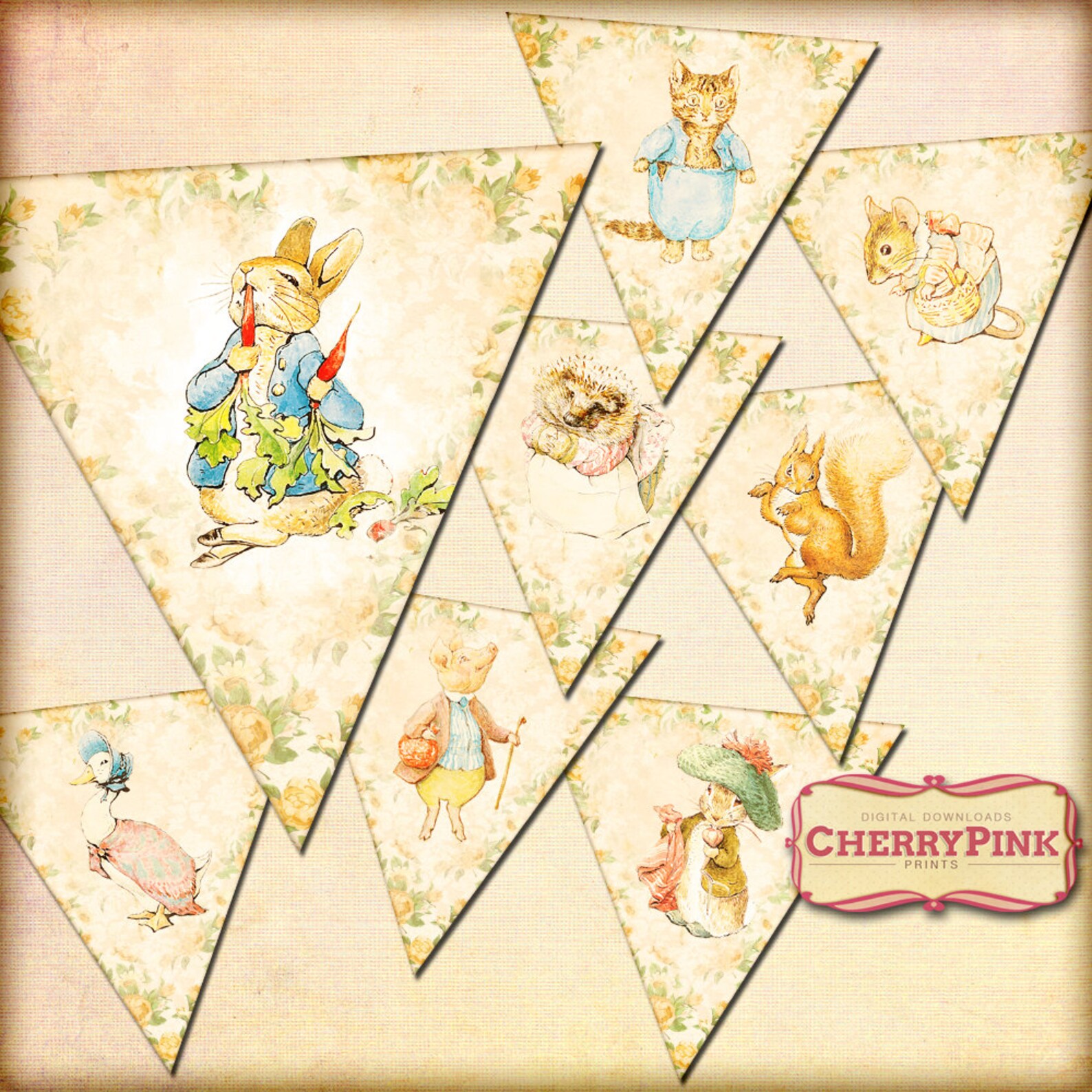 Peter Rabbit Bunting Party Decorations Garland Flags | Etsy