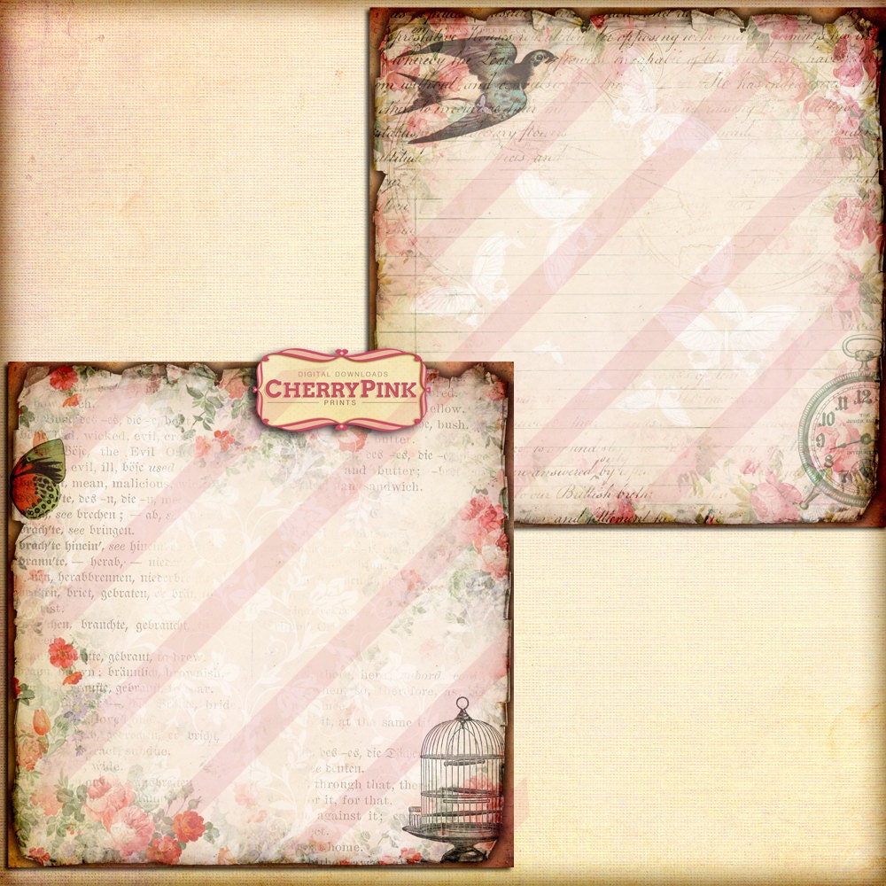 Collage Digital Paper Collage Paper Pack With Ephemera | Etsy UK