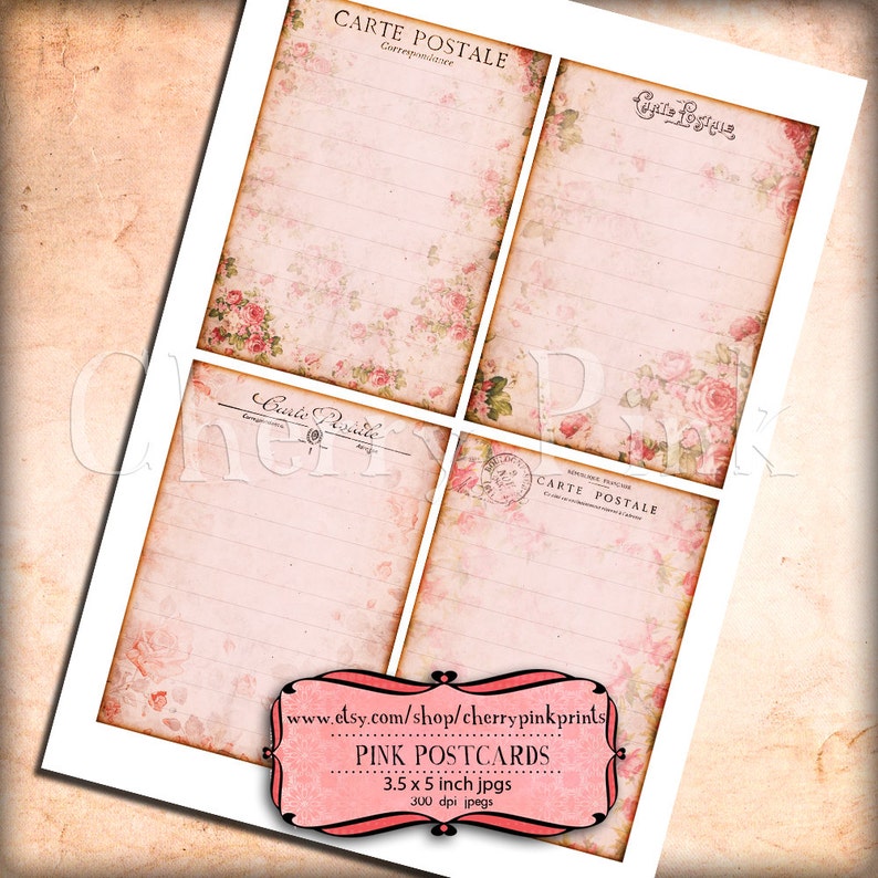 Printable Journal Cards ATC Floral Scrapbook Craft Art Hobby - Etsy