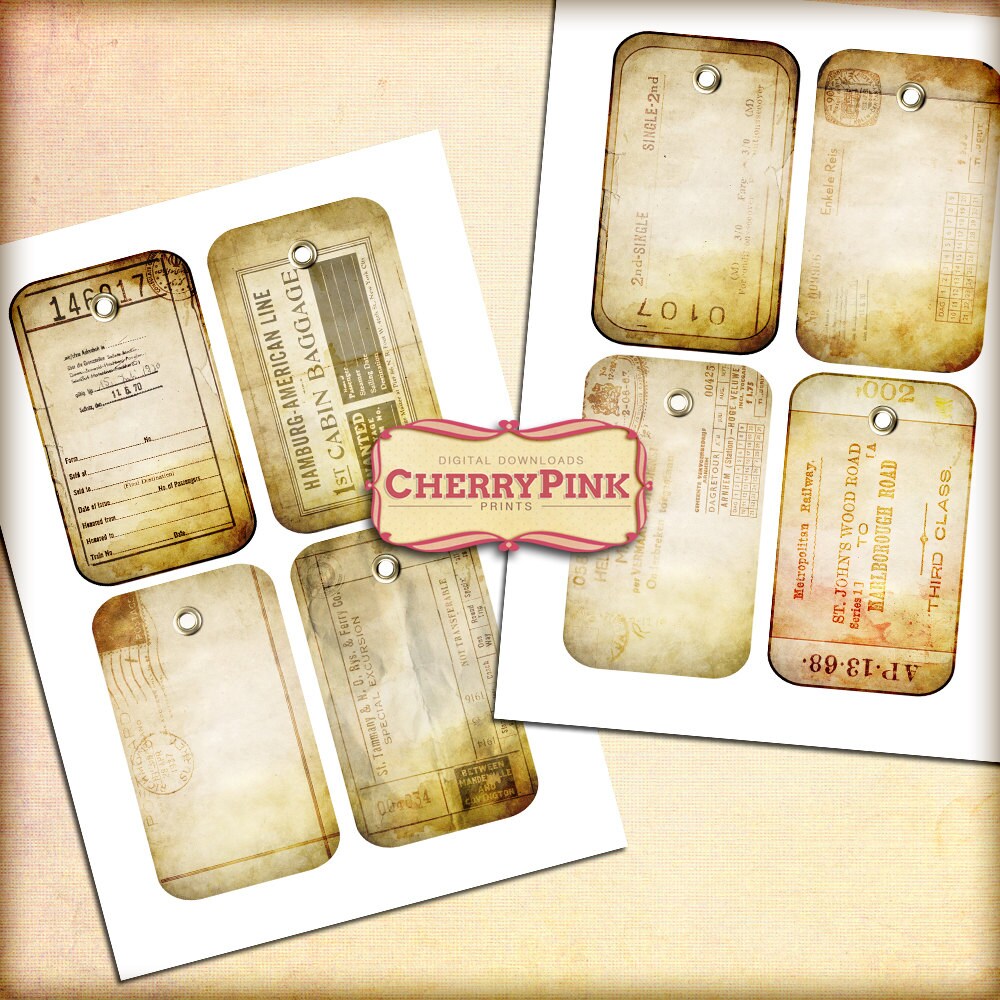 Grunge Tag DIY Printable Tag Digital Craft Supplies | Etsy
