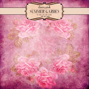 Floral Digital Paper Scrapbook Premade Pages 12x12 Inch Digital Paper ...