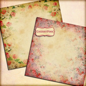 Floral Digital Paper, Scrapbook Paper 12x12 Inch Premade Pages ...