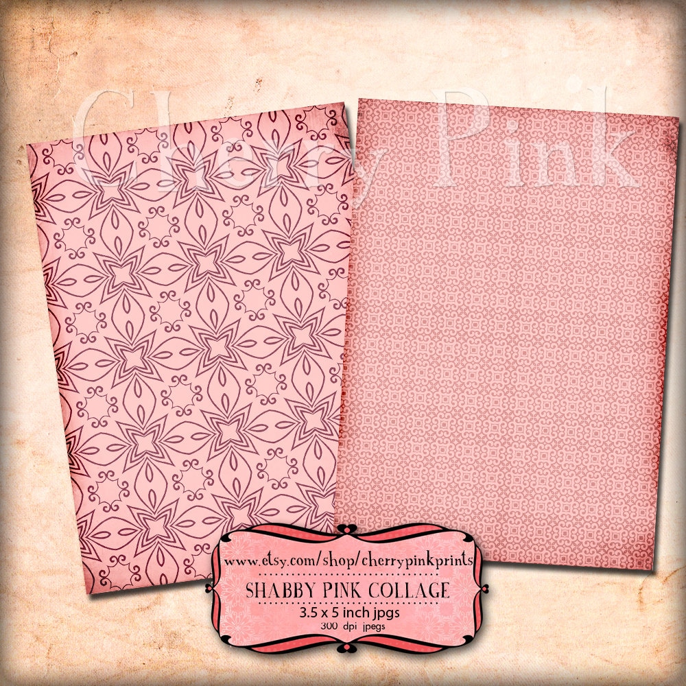 Pink Pattern Digital Collage Sheet Instant Printable Paper | Etsy