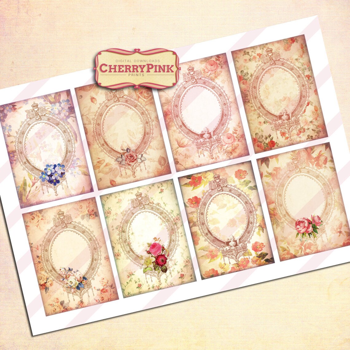 FLOWER FRAMES Digital Collage Sheet Printable Graphic Design - Etsy