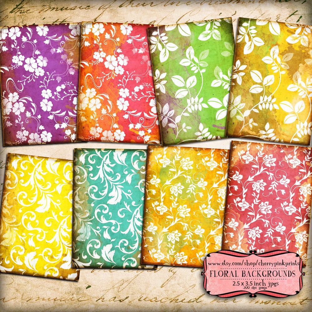 Digital paper FLORAL BACKGROUND collage sheet digital paper | Etsy
