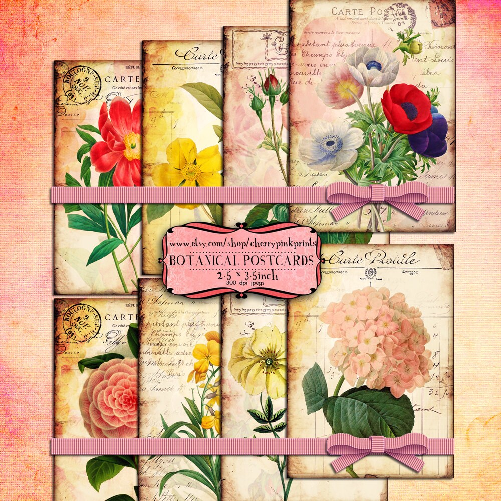 Floral Print Set Vintage Floral Digital Print Floral Digital | Etsy