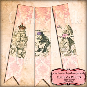 ALICE in WONDERLAND BANNER 2 Digital Printable Banner Style Bunting ...