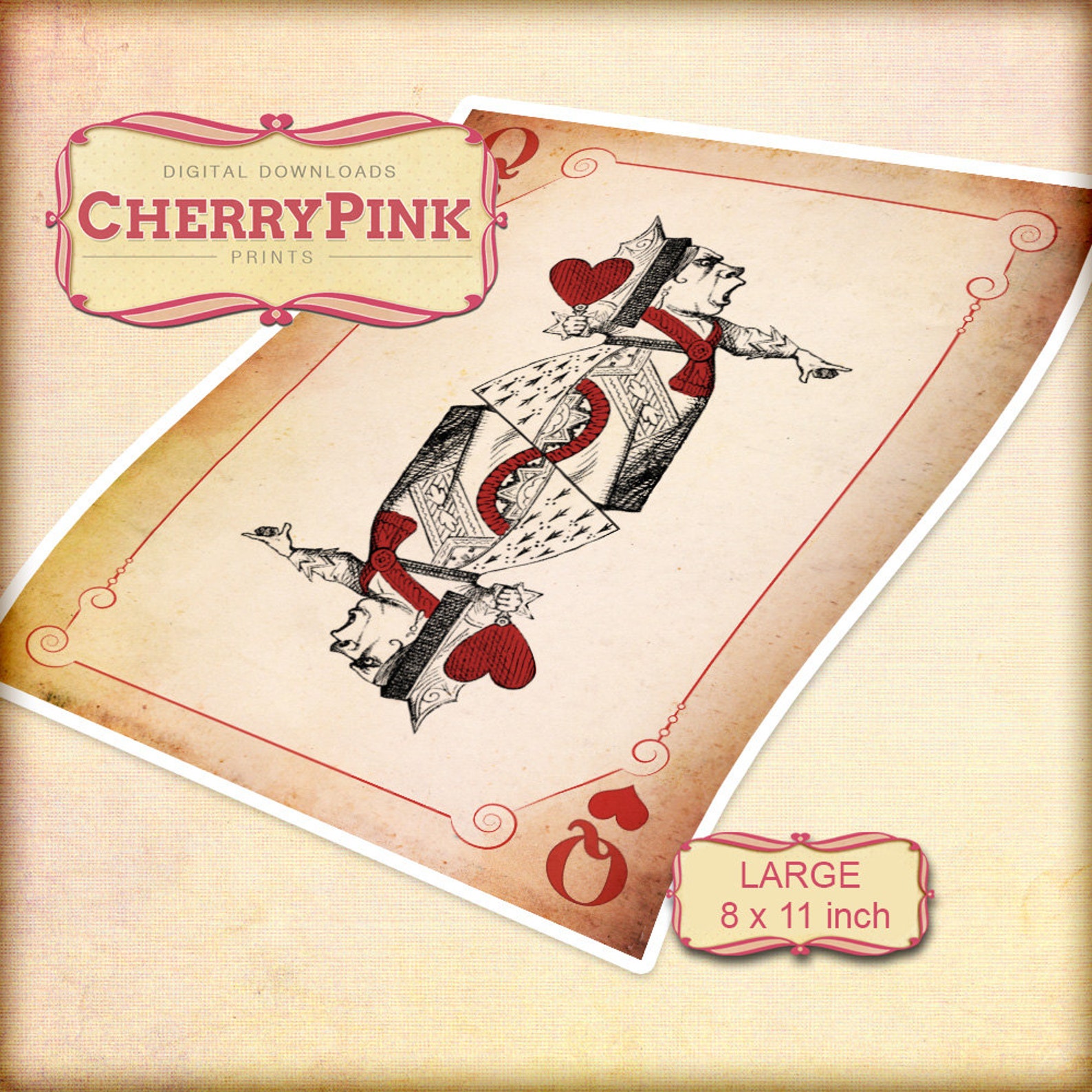 Alice in Wonderland Playing Cards Large Printable Alice in - Etsy