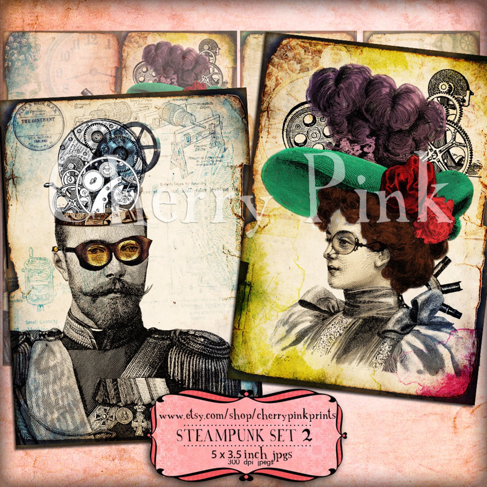 STEAMPUNK Collage Sheet, Scrapbooking Paper Supply, Printable Jpg ...