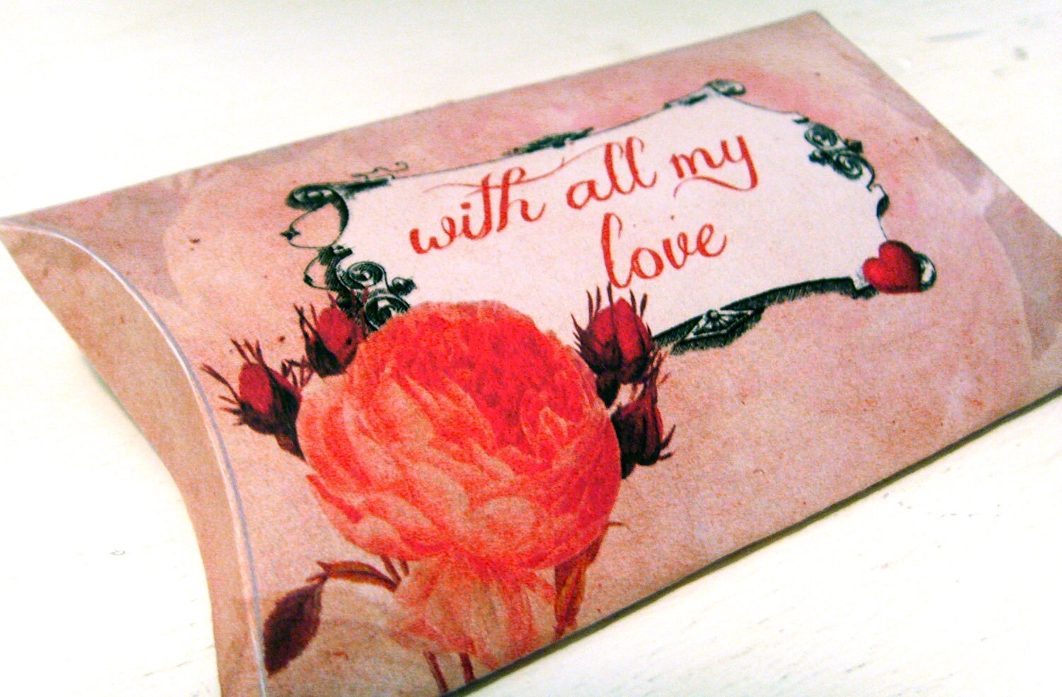 Valentine Love Favor Boxes 2 individual shabby chic designs | Etsy