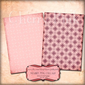 Pink Pattern Digital Collage Sheet, Instant Printable Paper Craft ...