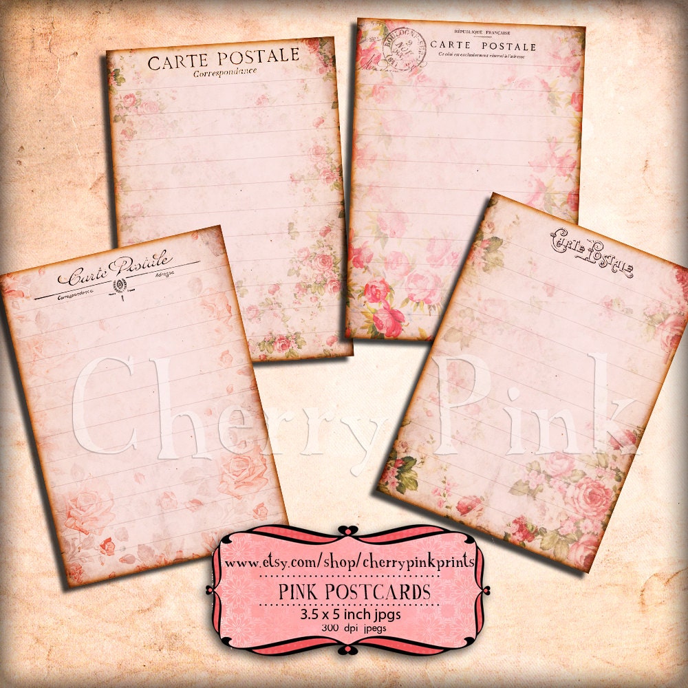 Printable Journal Cards ATC Floral Scrapbook Craft Art Hobby - Etsy