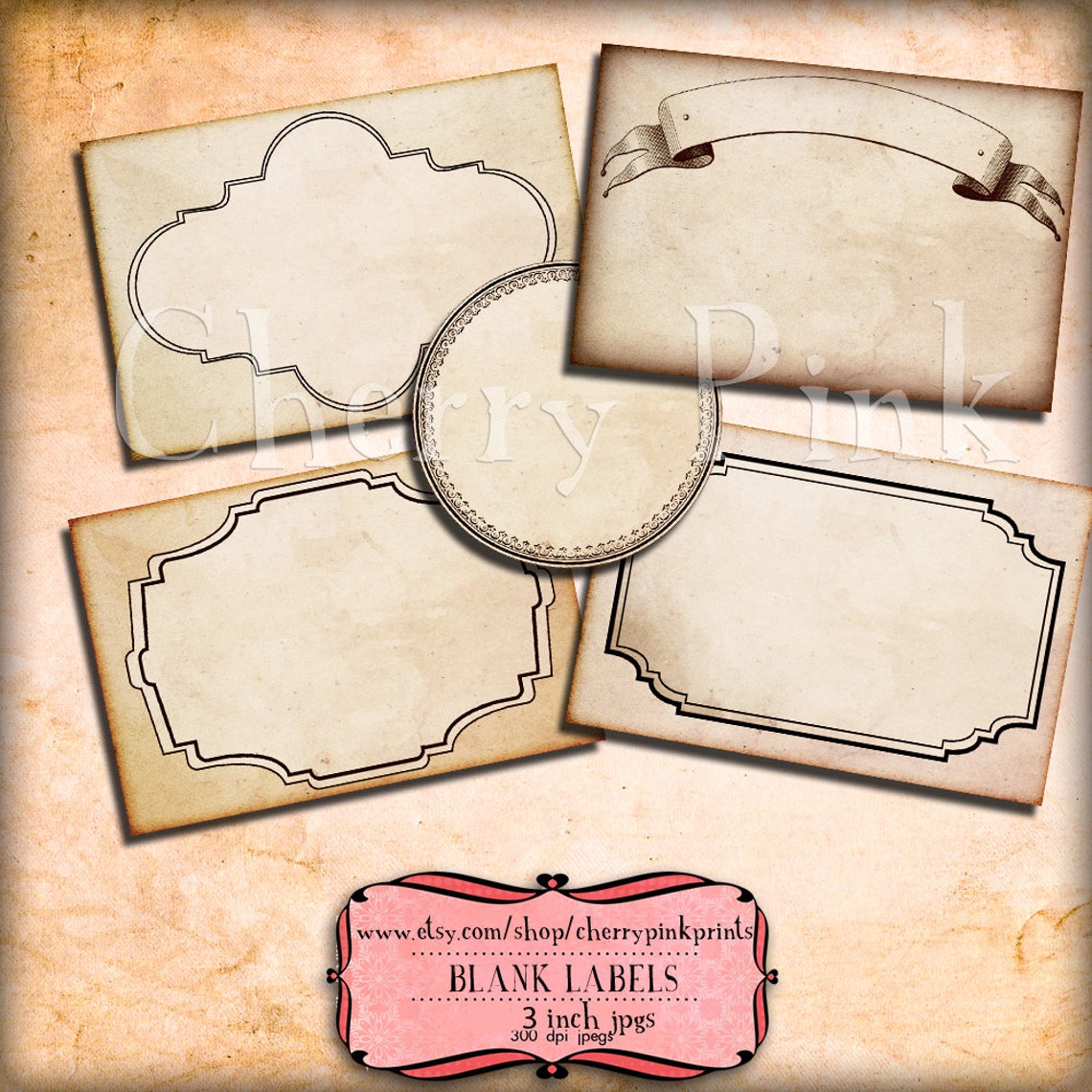 Digital Labels, Clip Art Frames and Labels, Digital Vintage Label for ...