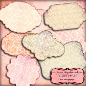Shabby Digital Label, Clip Art Frame and Label Png Files, Great for ...