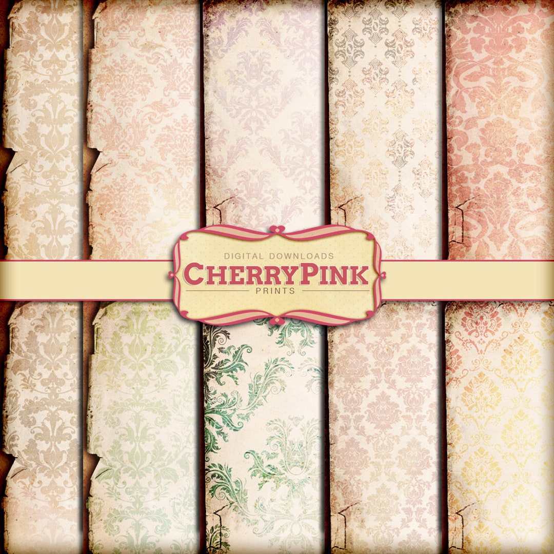 Shabby Digital Paper, Shabby Chic Pattern, Paper Pack for Papercraft ...